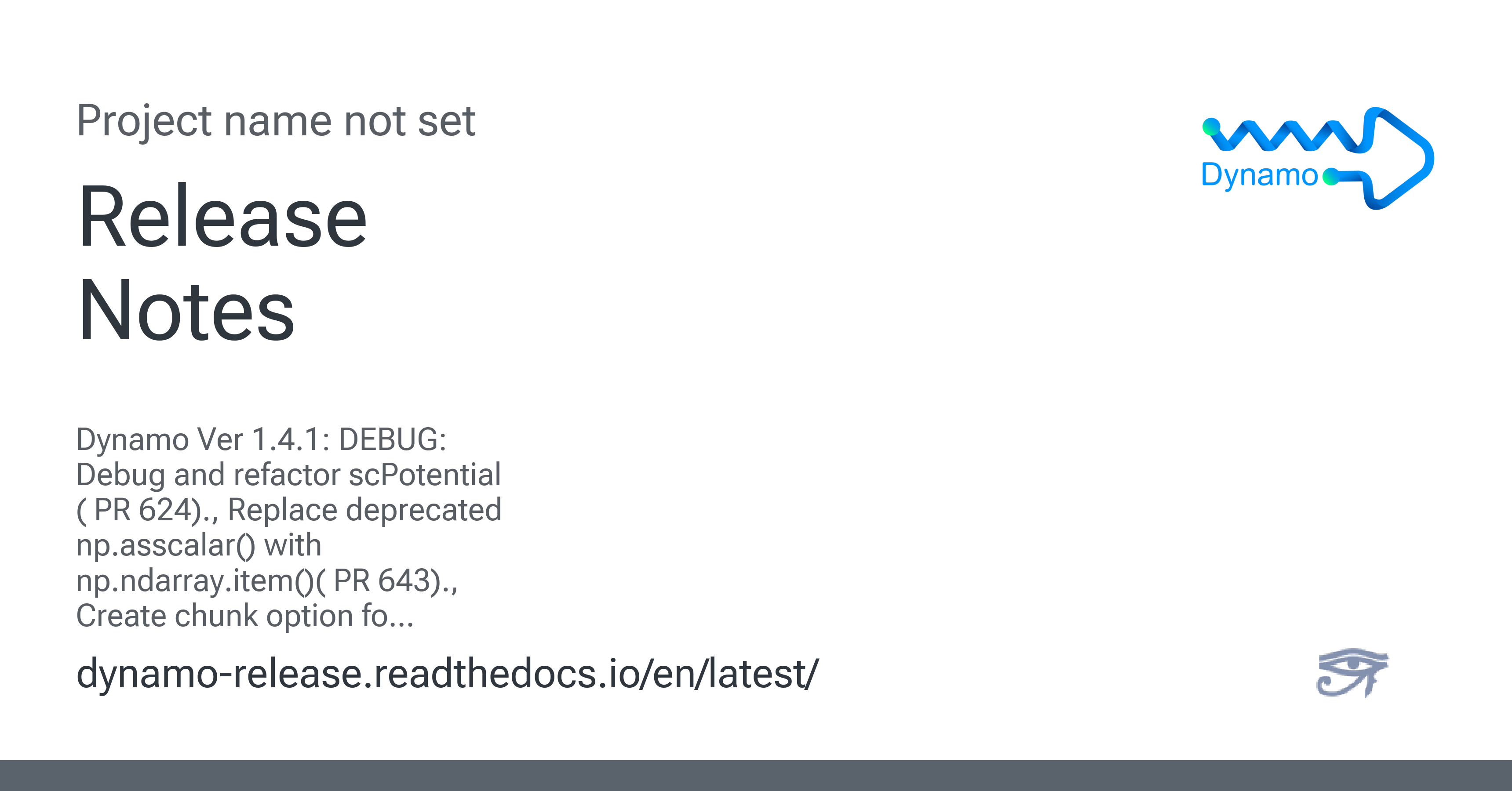 Release Notes - dynamo-release